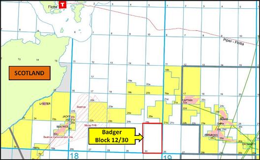 UK: North Sea Energy farms out Block 12/30 Badger Prospect to Premier Oil