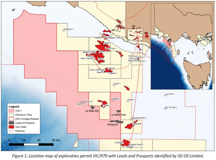 Australia: 3D Oil awarded VIC/P79 exploration permit, Otway Basin